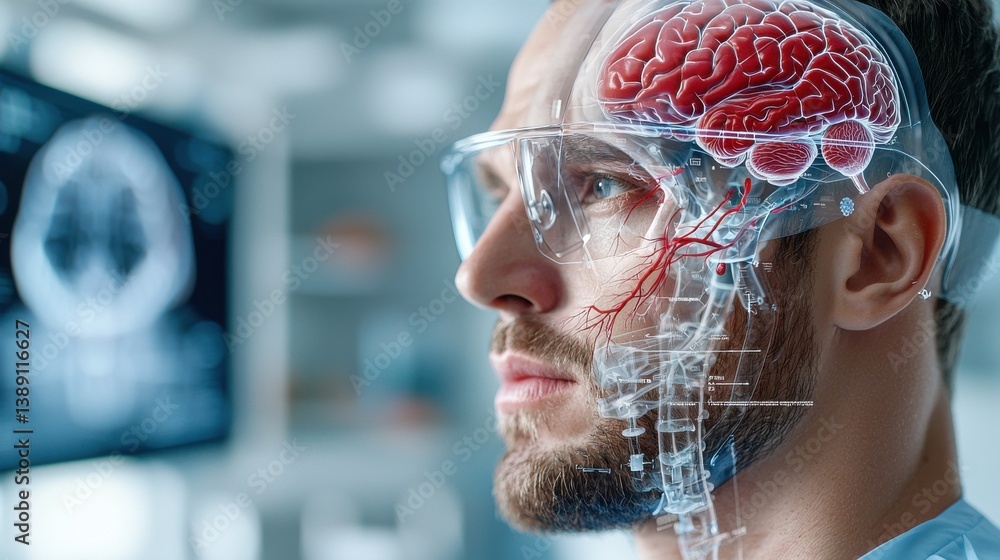 Detailed X Ray or MRI Image of the Human Brain Displaying the Intricate ...