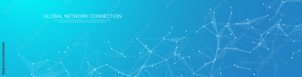 Vetor do Stock Abstract tech network connection dots. Digital ...