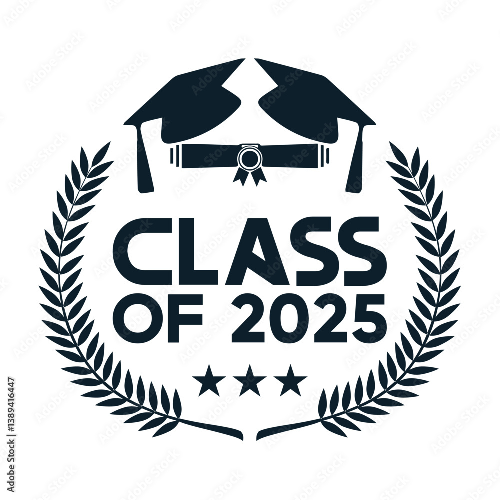 Class of 2025 typography design vector. Text for design, congratulation ...