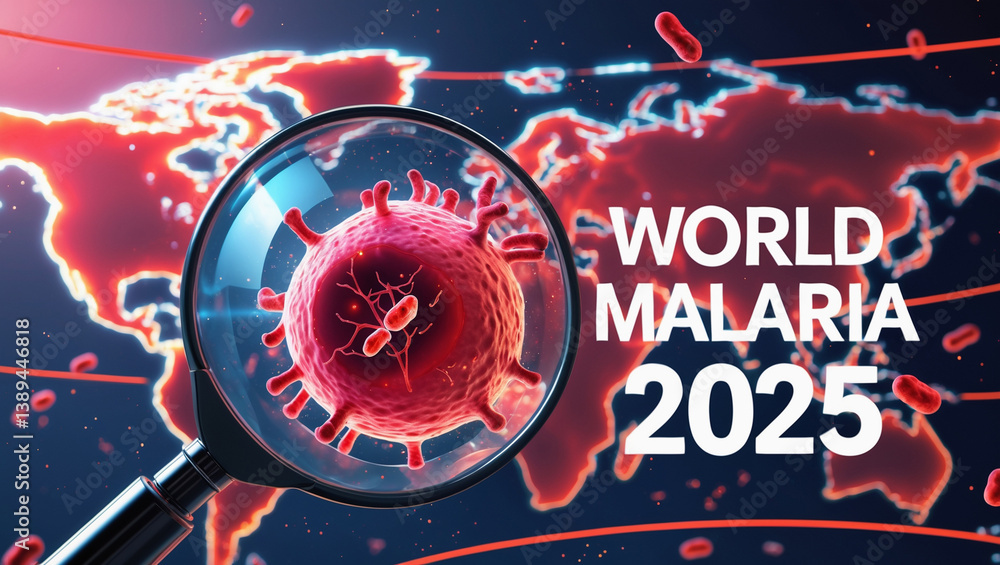 World Map Banner – Global Malaria Awareness 2025 with Risk Zones Highlighted Stock Illustration ...