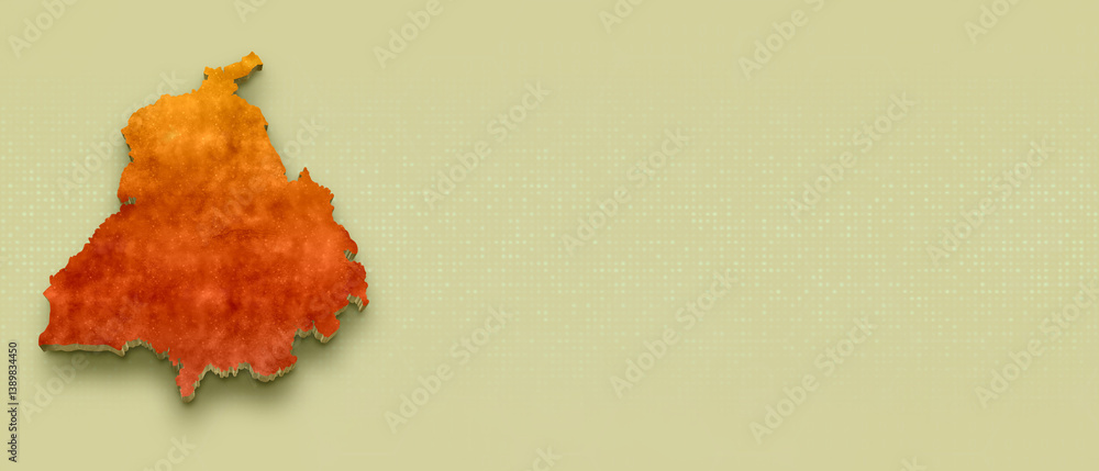Geographical Map of Punjab Highlighting Rivers, Borders, and Landmarks ...