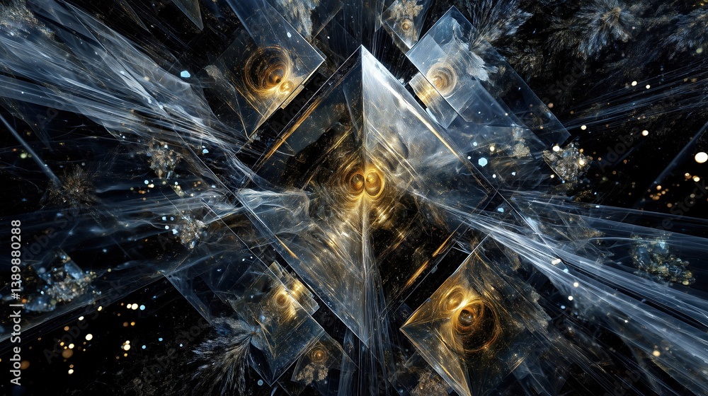 Quantum Computing Visualization - Abstract Time Crystal Art with Fractals for Science Social ...