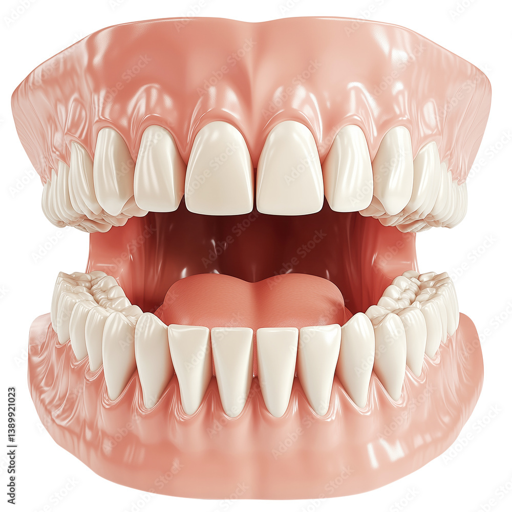 detailed model of human teeth with gums, showcasing dental anatomy and ...