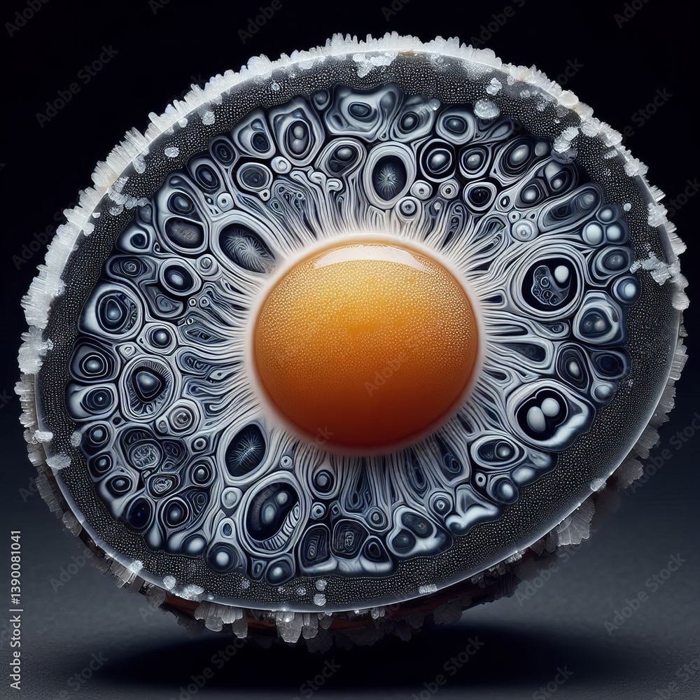 Century Eggs China A cross section of a century egg showing the Stock ...