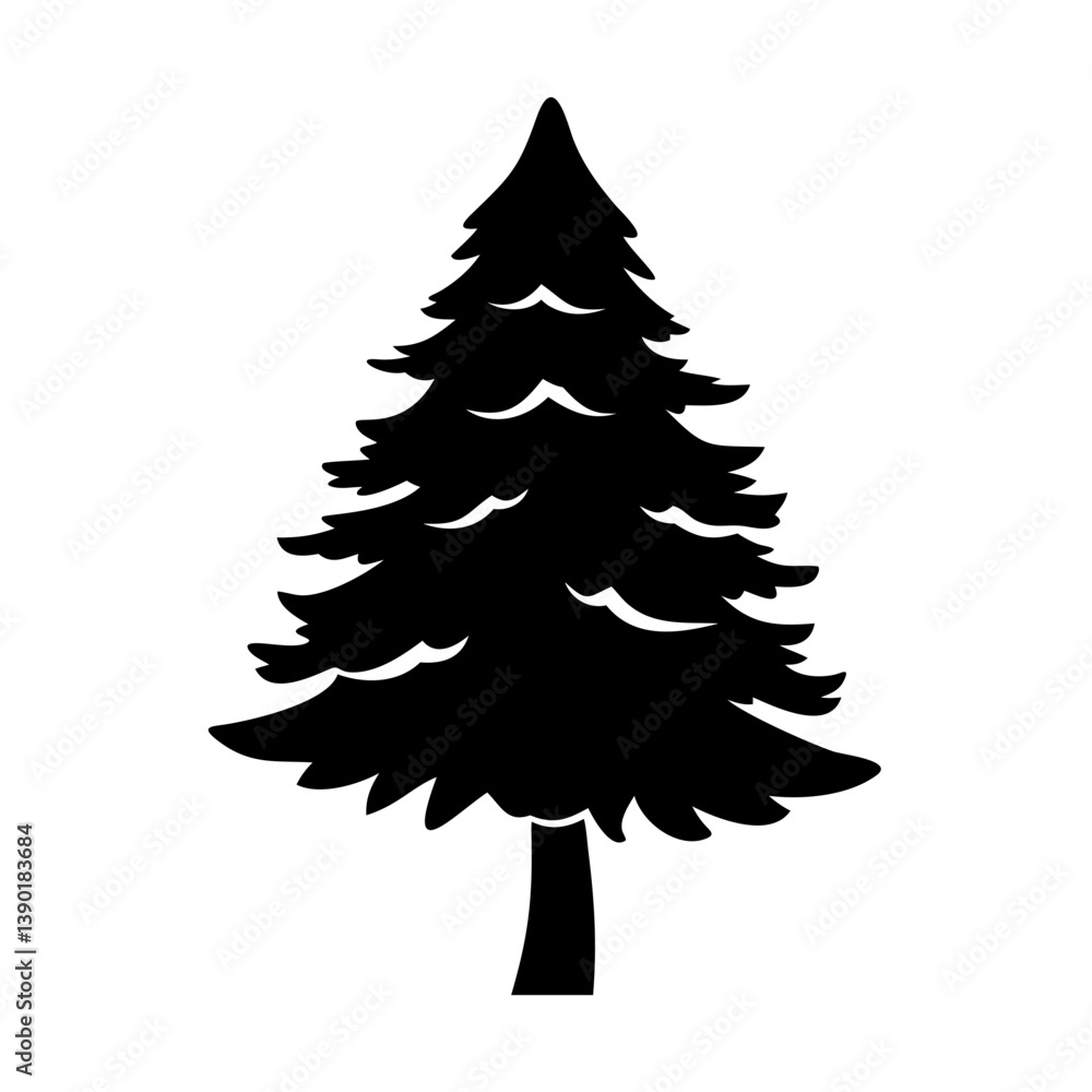 Image vectorielle Stock douglas fir tree icon, douglas fir tree line ...