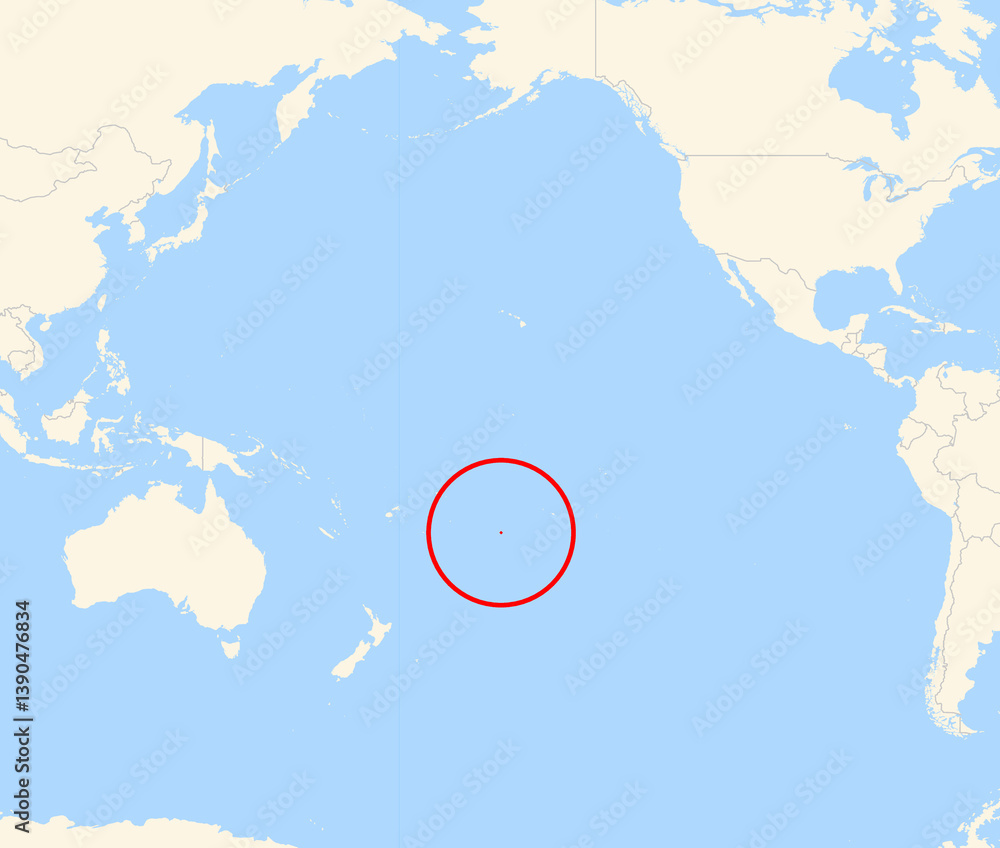Location Map of the island Rarotonga (Cook Islands). The island is ...