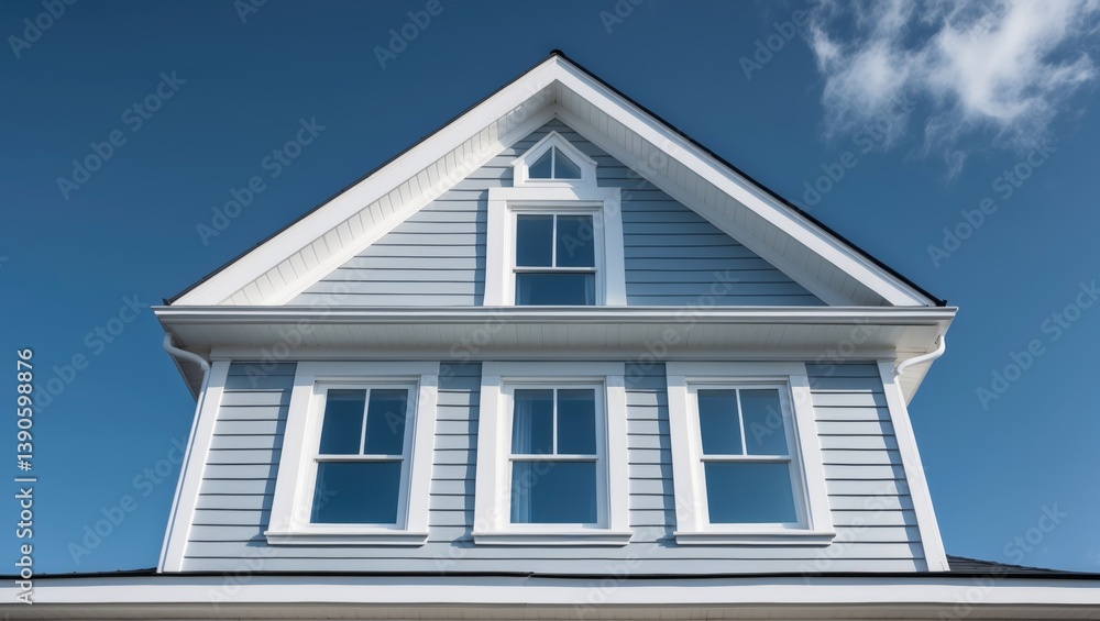 White wood accents along roof lines and above windows utilizing vinyl ...