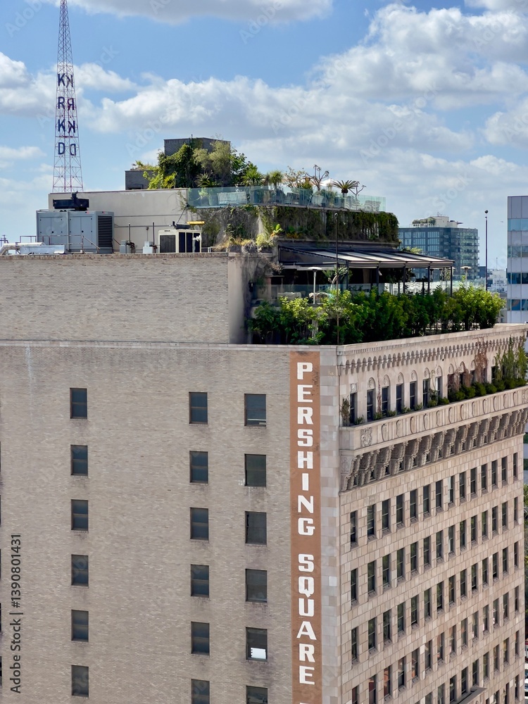 LOS ANGELES, CA, SEP 17, 2024: Pershing Square building showing ...