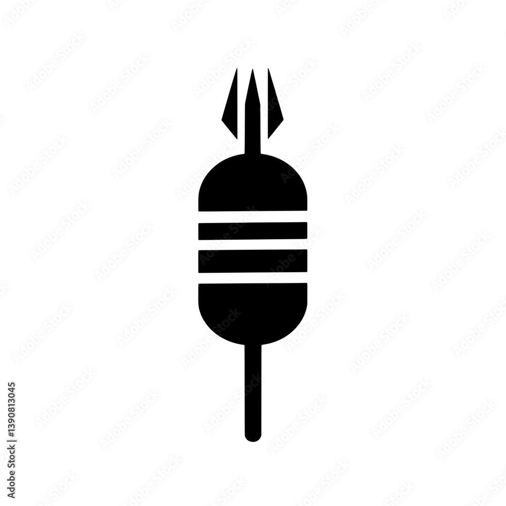 Minimalist icon design featuring a stylized spear-like object using ...