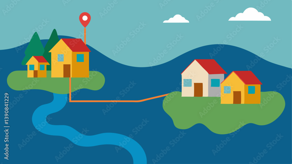 Evacuation Routes A community map with marked evacuation routes in a ...