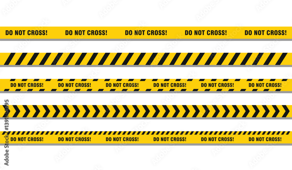 Police line do not cross. Barrier tape. Crime scene border. Safety type ...