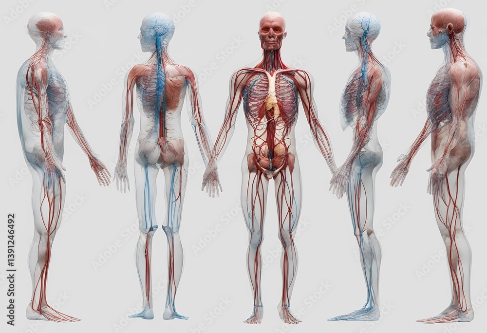 view full anatomy circulatory black body front system background ...
