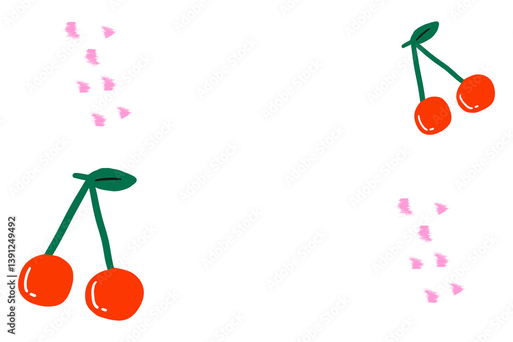 Cherry border frame png with transparent background Stock Illustration ...