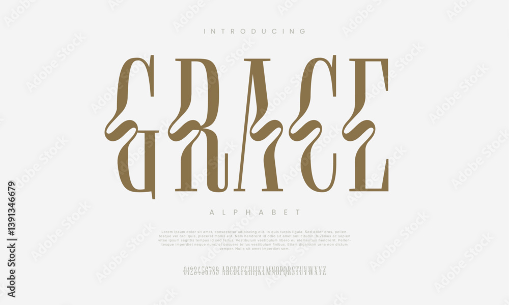 Grace Modern Elegant Glamour Font Uppercase Lowercase Number and Symbol ...