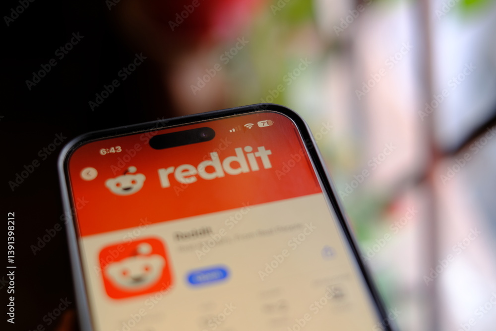Delhi, India April 11 2025 : reddit app on smartphone, a platform for ...