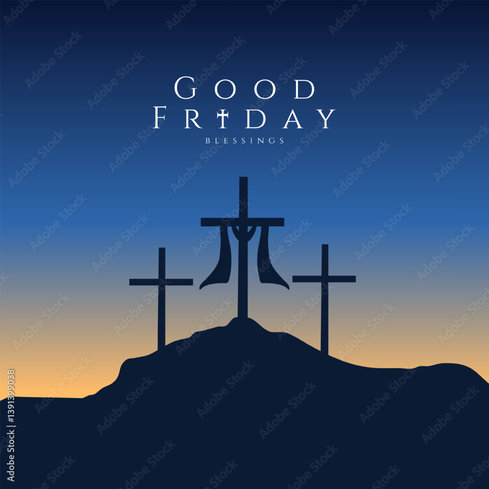 Good friday cultural background for spiritual belief and faith vector ...