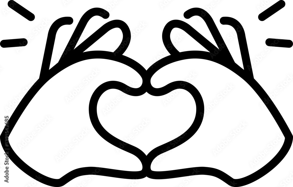 Heart hands love, Valentine, Heart Tattoo Cute Cartoon Hand Logo Icons ...