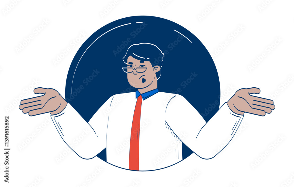 Vector de Stock Confused arab businessman expressing uncertainty 2D ...