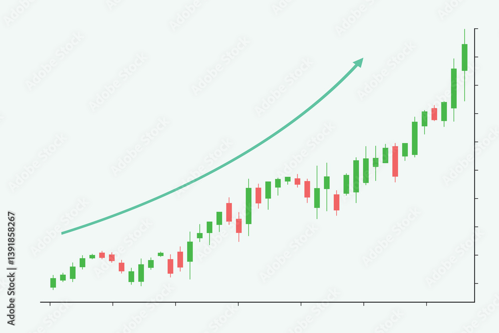 Stock exchange graph vector illustration. Stock market candlestick ...