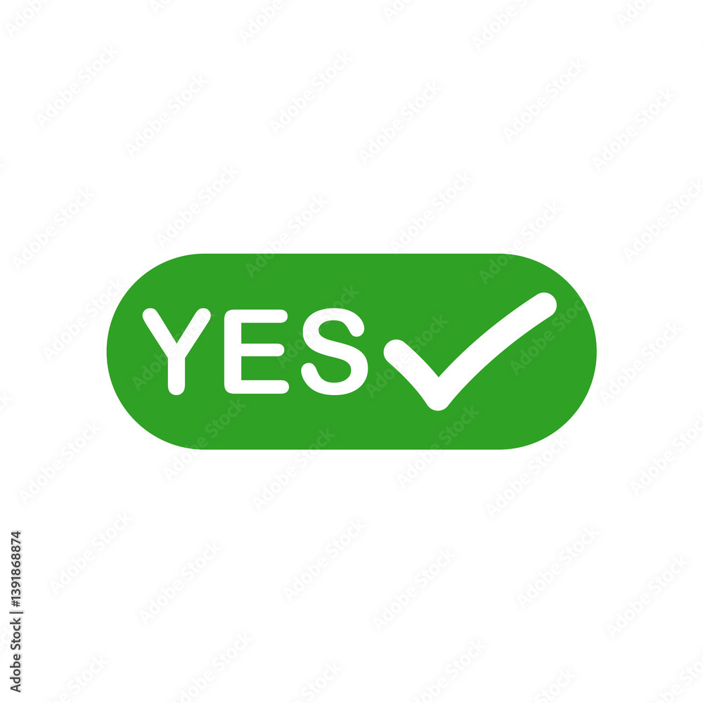 letter yes with green check mark transparent background png file Stock ...