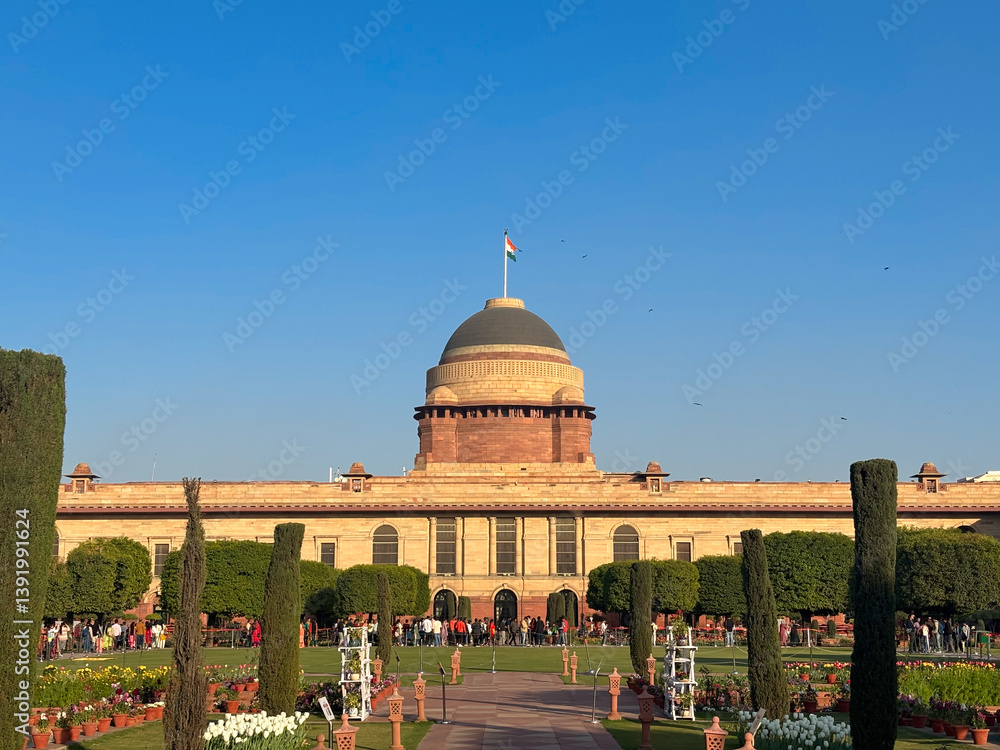 Rashtrapati Bhavan Viewed from Amrit Udyan, New Delhi – Presidential ...