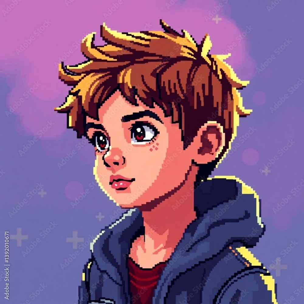 Foto de Stock High-resolution stock photo of a pixelated boy ...