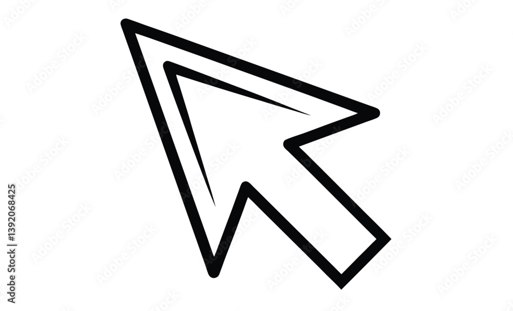 Mouse pointer click arrow silhouette, Computer mouse click pointer cursor arrow flat icon for ...