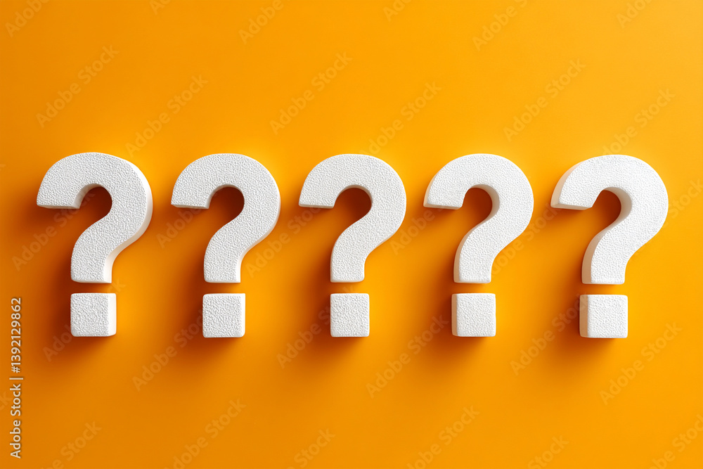 Question marks on orange background showing question mark concept and ...