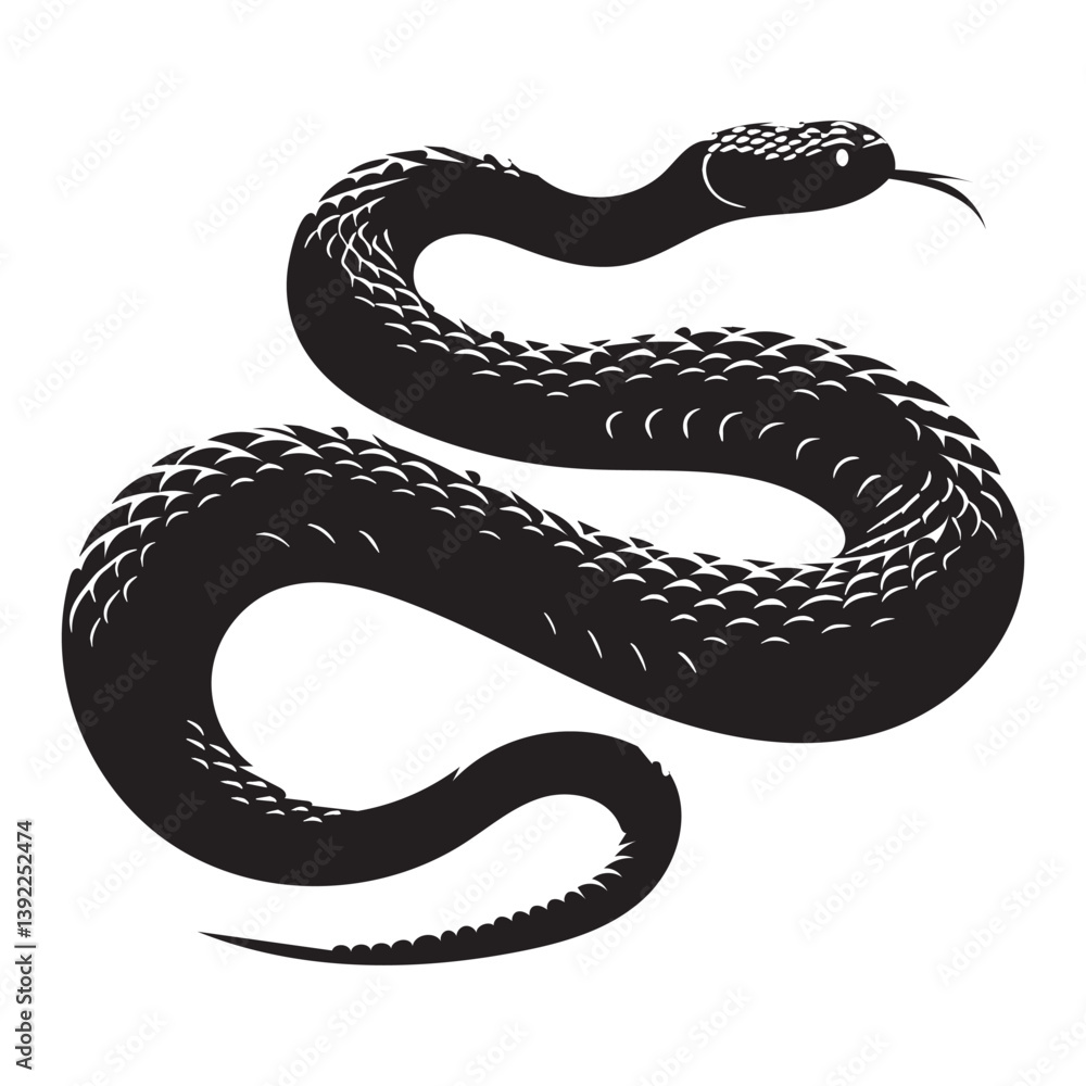 Majestic Rattlesnake silhouette, a master of stealth and defense ...