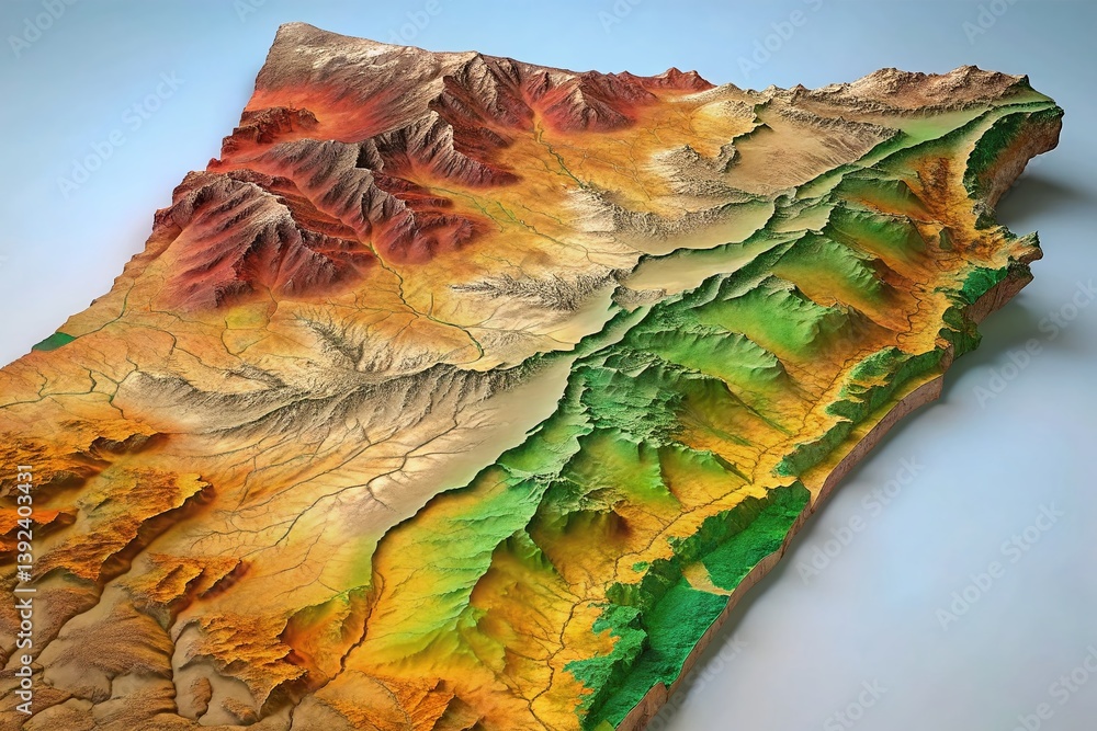 High-Resolution Topographic Map of Israel & Palestine: Detailed ...