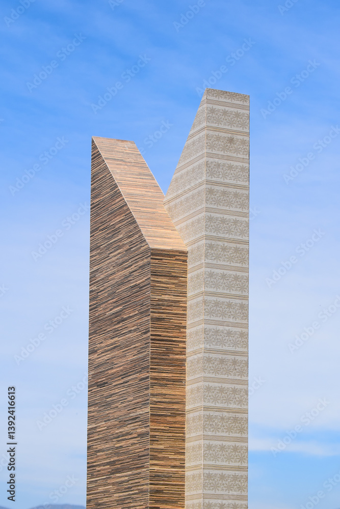 tile tower, tile stage, road chowk designm stage design ideas, Minimal ...