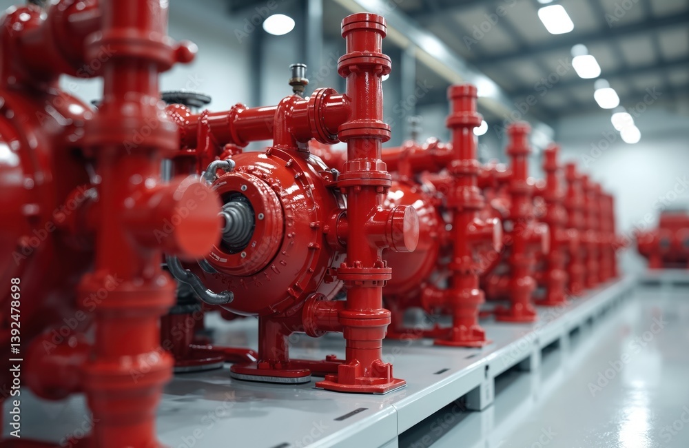Fire pump station industrial fire extinguishing system. Automatic fire ...