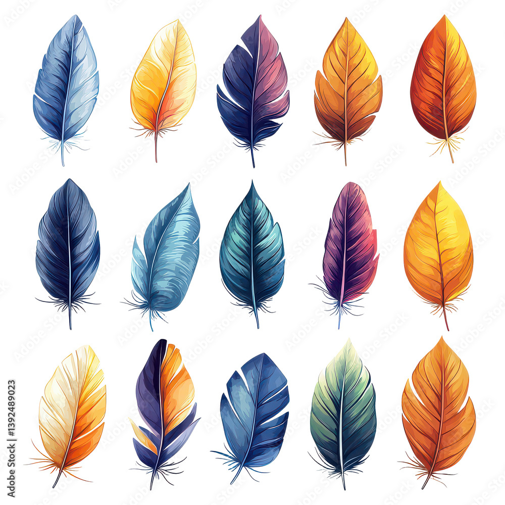 Bird feather illustration png elegant feather png boho line art png ...