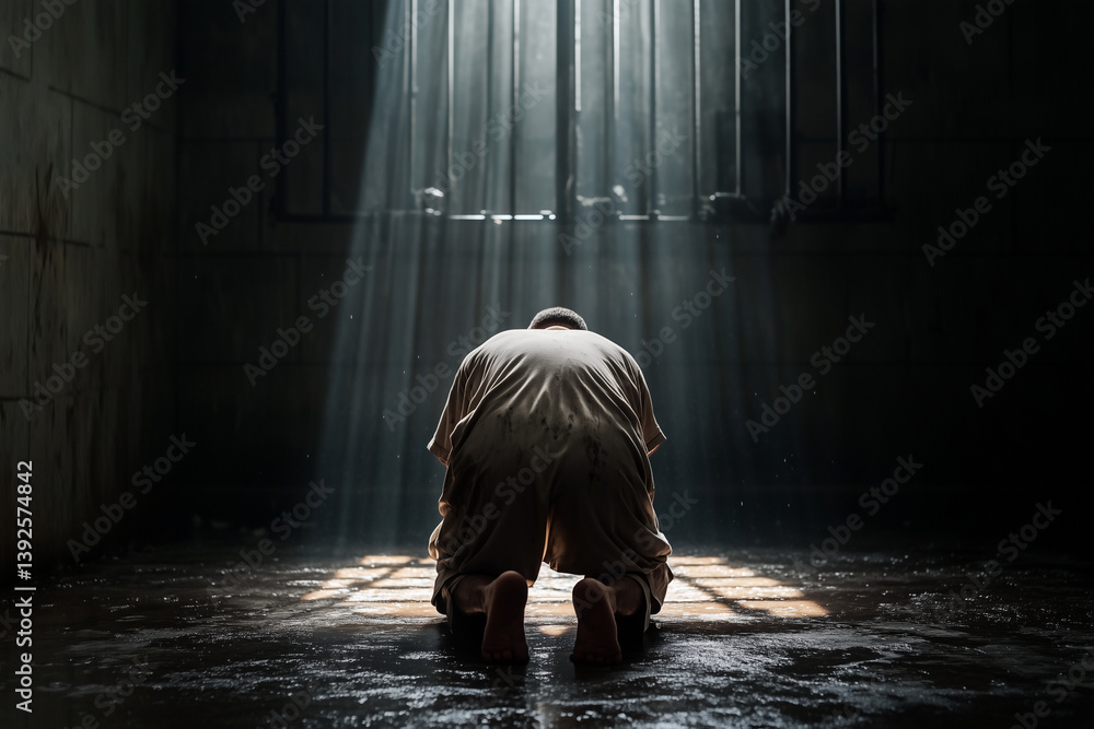 Stock-Foto „Ultra-realistic cinematic depiction of the Apostle Paul ...