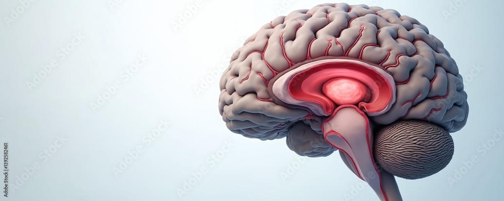 Ilustración de Stock Medical illustration cross-section human brain ...
