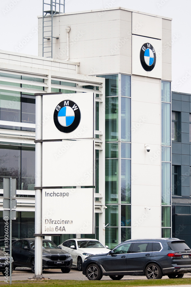 Riga, Latvia – April 1, 2025:BMW car dealership, pictured is the ...