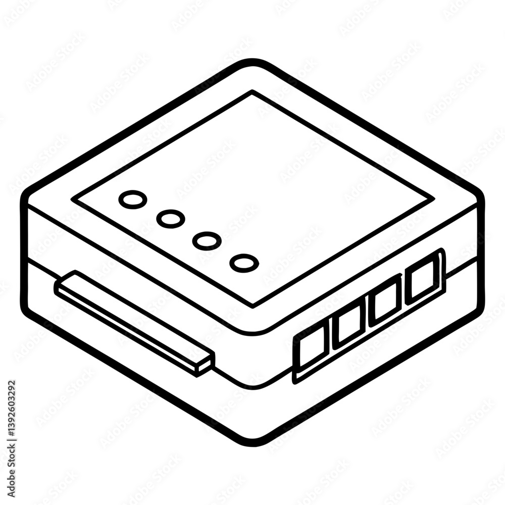 Network Switch Line Art Coloring Page for Tech Enthusiasts Stock Vector ...