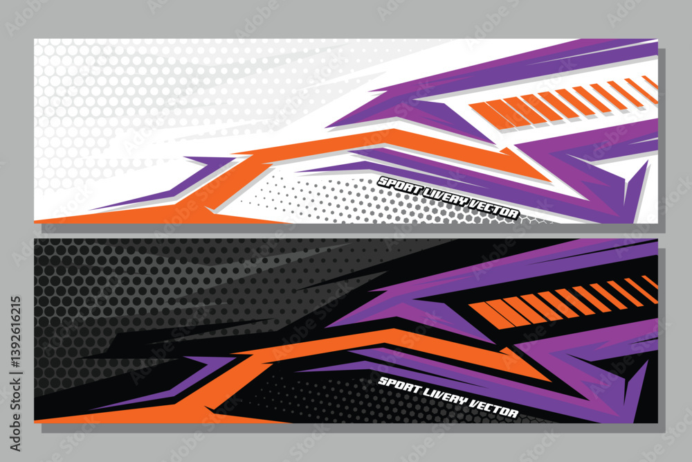 Modern racing car wrap. livery design with elegant racing line theme ...