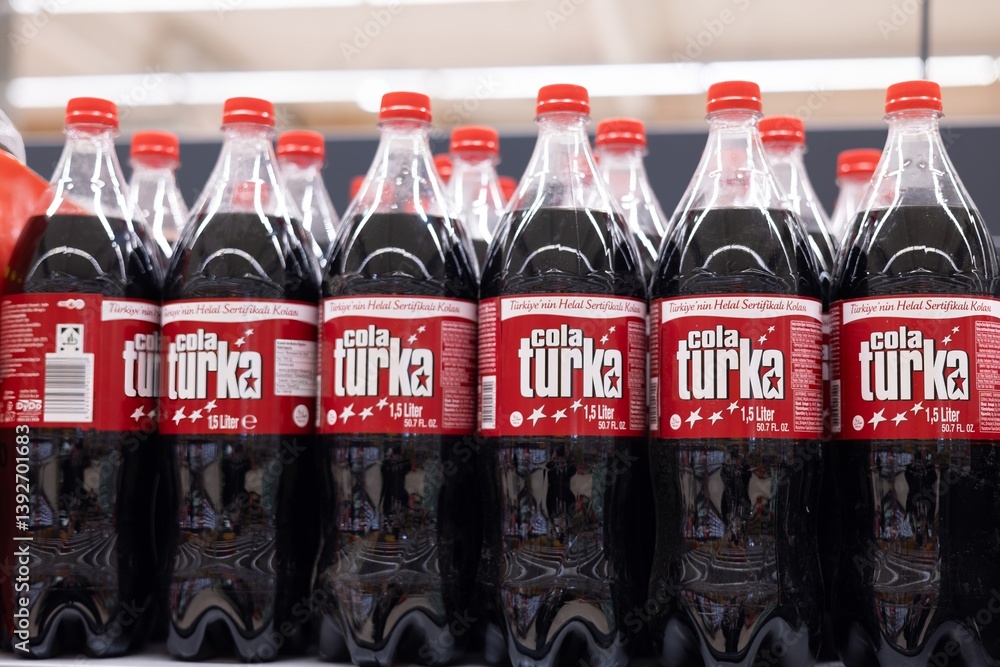 Turkish Cola Bottles in Supermarket Display - FRANKFURT, GERMANY ...