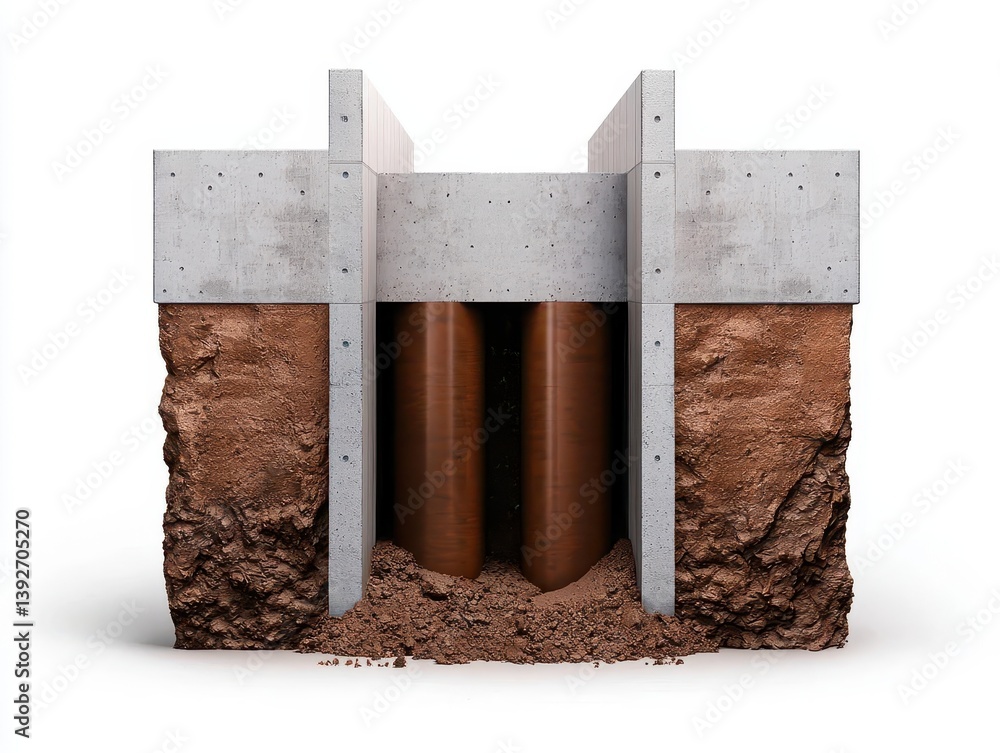 Ilustracja bez tantiem: Exploded schematic of a mega bridge s ...