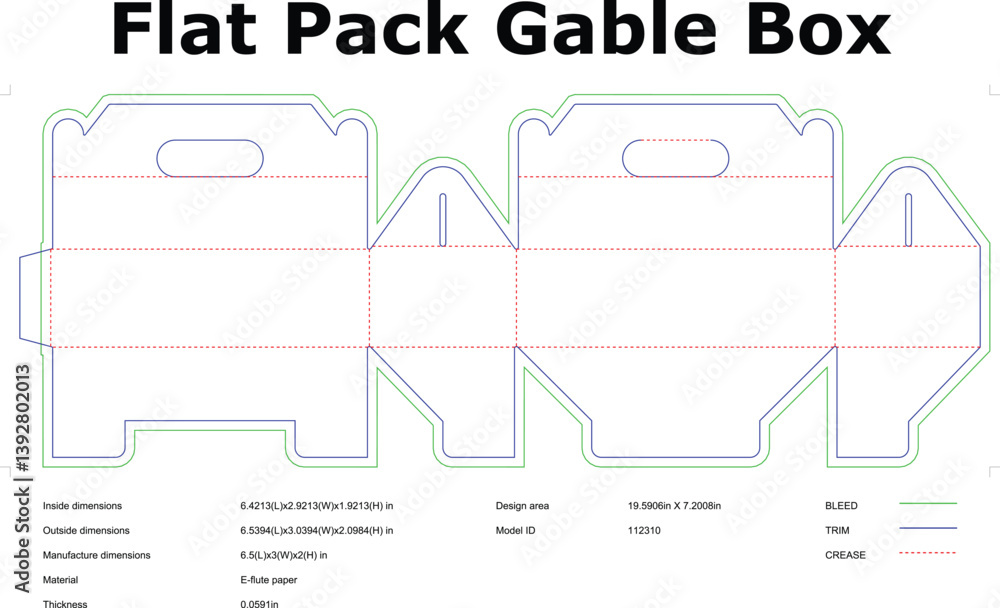 Flat Pack Gable Box Design Template Diagrams, Dimensions, and Assembly ...