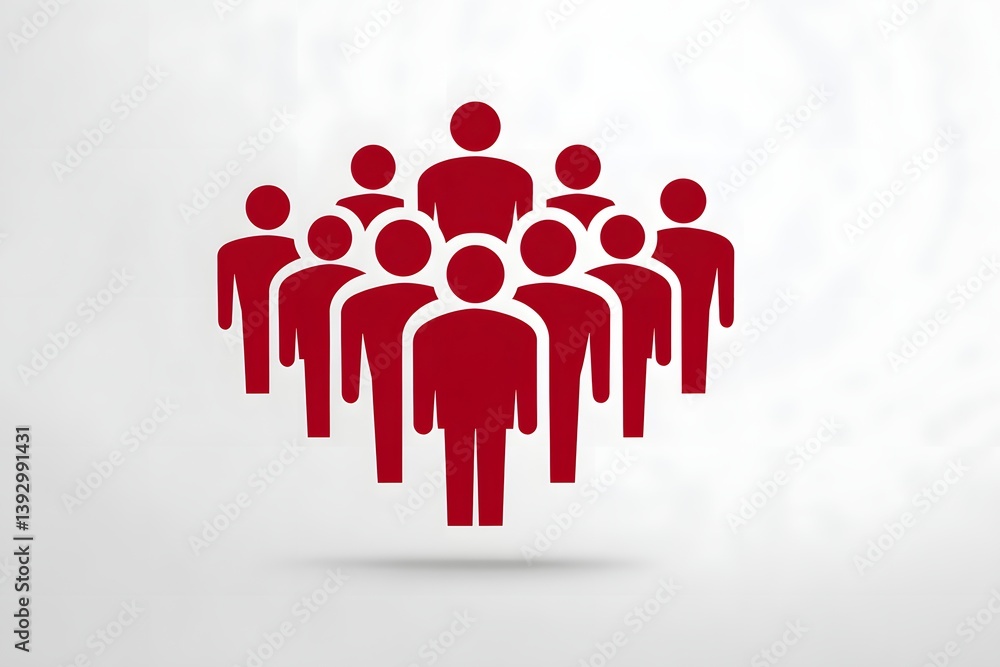 Iconic depiction of a group of people forming a collective whole ...