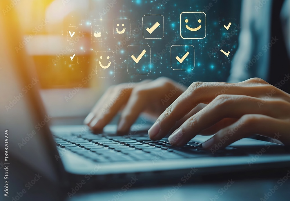 Customer Satisfaction Survey Feedback Data Analysis Typing Laptop with ...