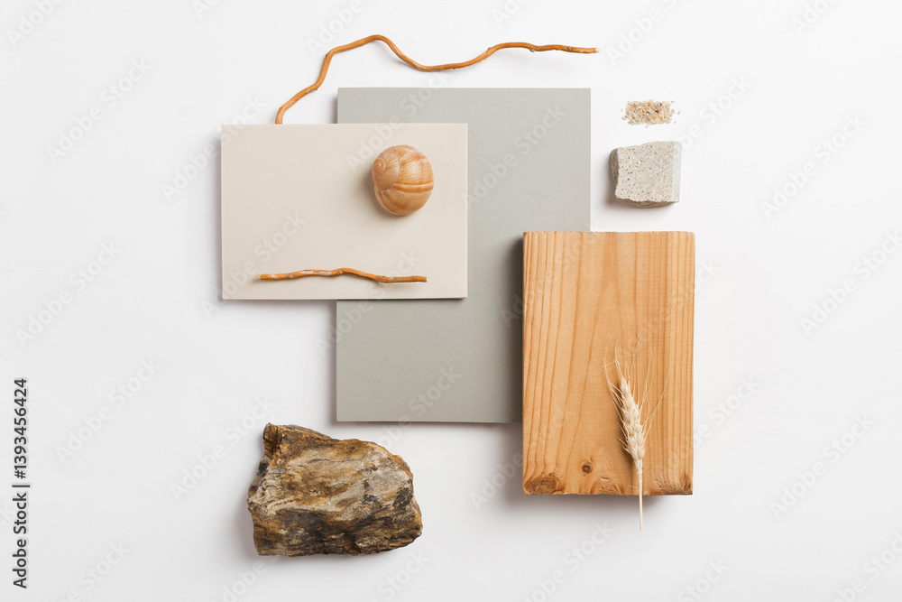 Textures mood board. Material samples interior design. Moodboard for ...