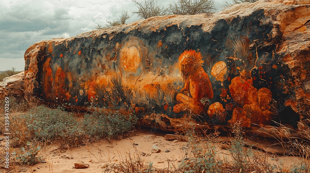 Ilustracja bez tantiem: Dreamtime inspired rock paintings ancient ...