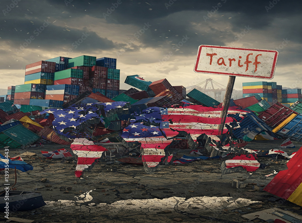 Stock-Foto „Economic Collapse and Global Trade Crisis Depicted Through ...