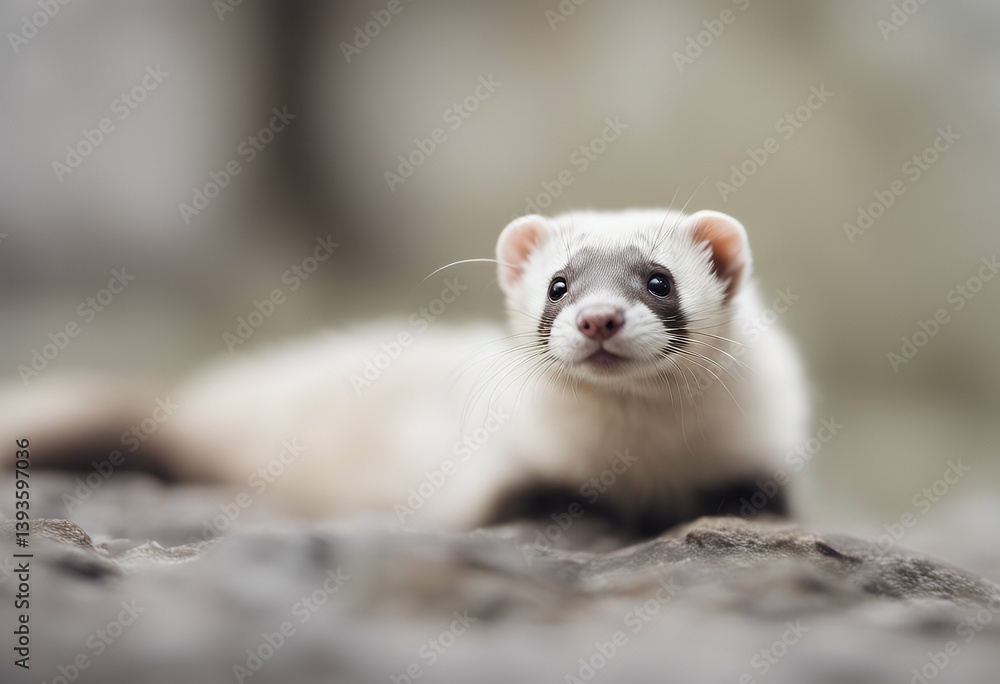 curious ferret two explorer white background feet small mammal nose ...