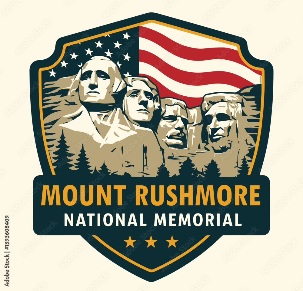 mount rushmore national memorial vector illustration Stock Vector ...