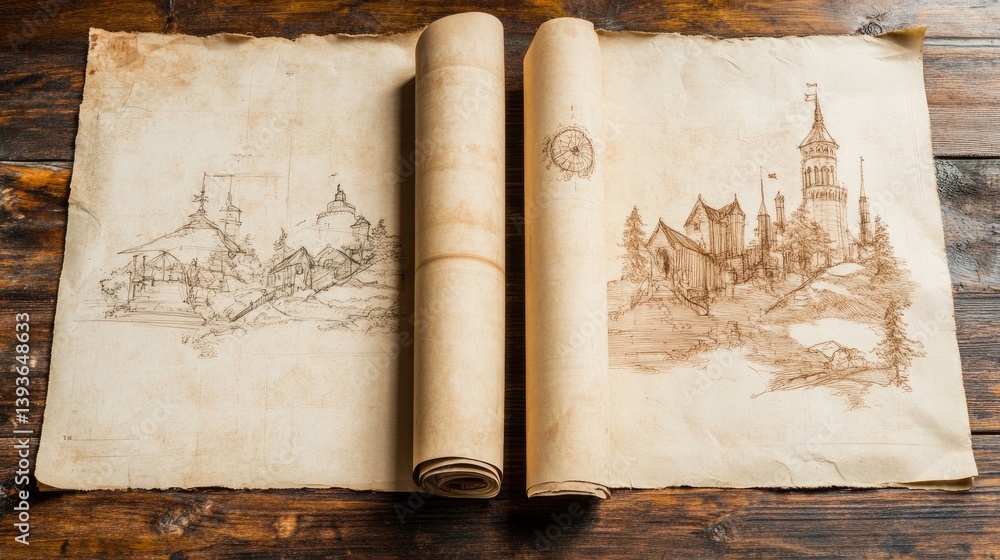 Side-by-side comparison of old and revised design blueprints for ...