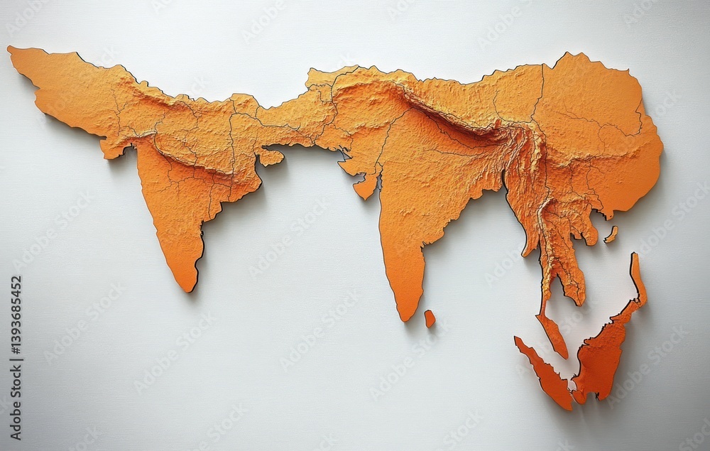 Minimalist India Map Cutout Style Monochromatic Background Infographic ...